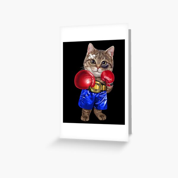 "Boxer Tabby Cat as Boxing Champion" Greeting Card for Sale by Fox ...