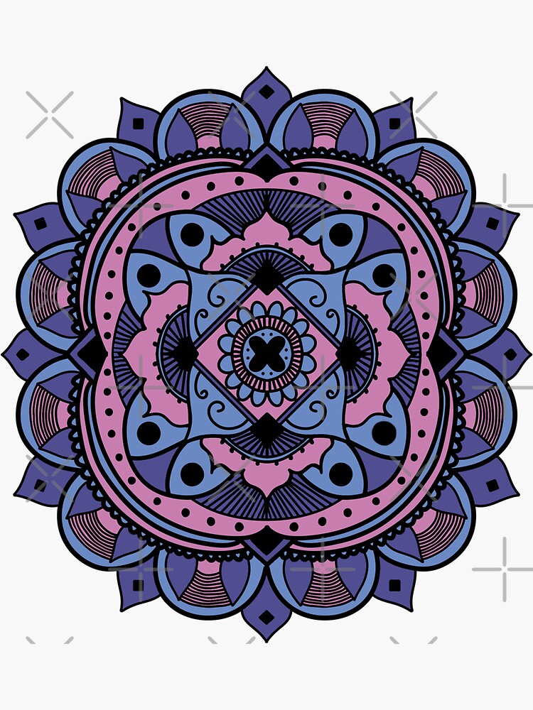 "Colourful purple and pink mandala illustration " Sticker for Sale by ...