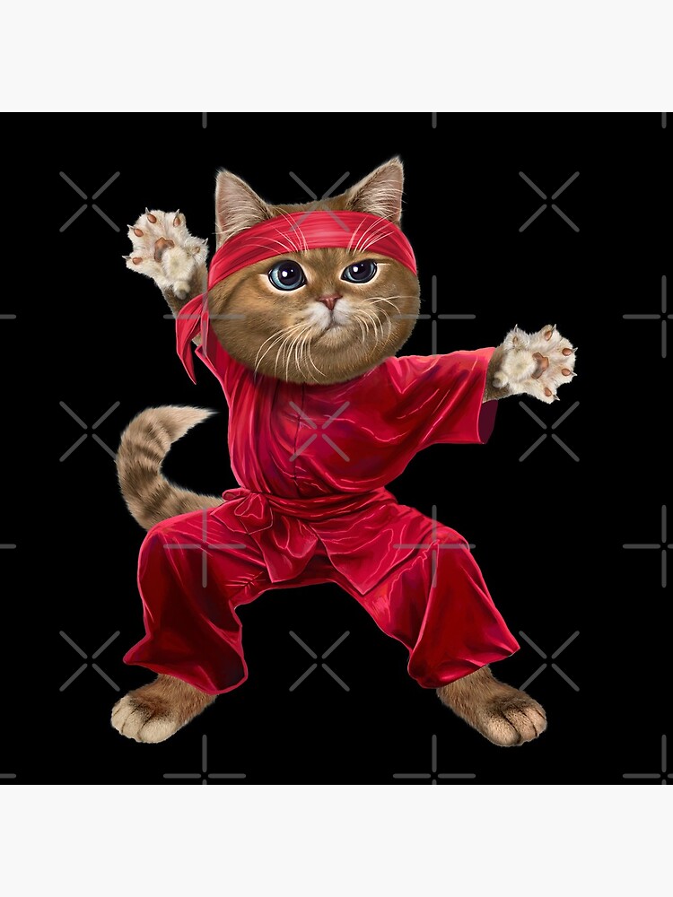 "Shaolin Cat in Chinese Wushu Stance, Kung Fu Martial Art " Acrylic ...