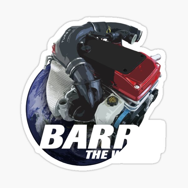 "BTW!!!! Barra Engine Tee's and Hoodies" Sticker for Sale by johnfonz ...