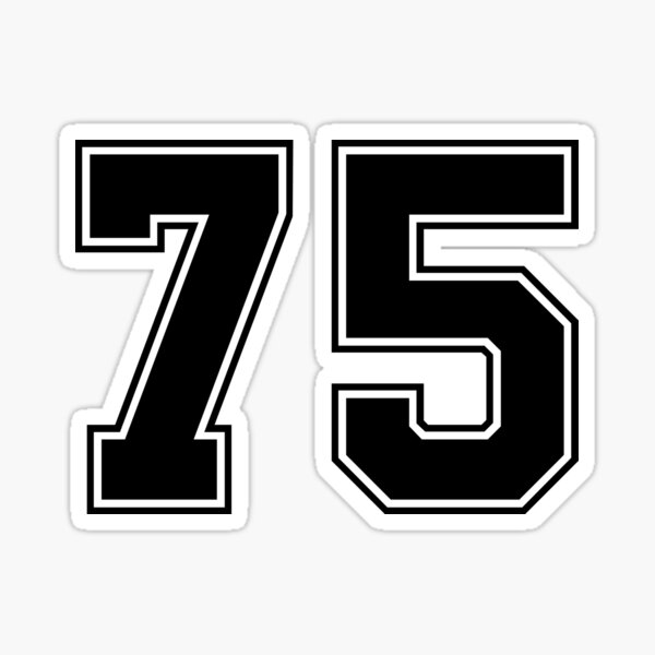"75 American Football Classic Vintage Sport Jersey Number in black ...