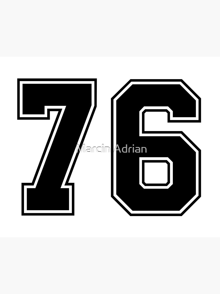 "76 American Football Classic Vintage Sport Jersey Number in black ...