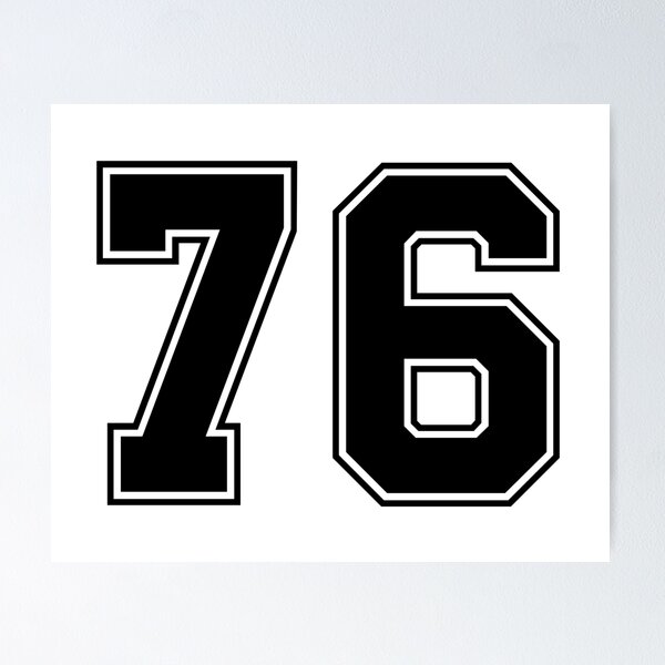 "76 American Football Classic Vintage Sport Jersey Number in black ...