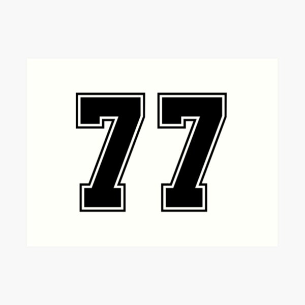 "77 American Football Classic Vintage Sport Jersey Number in black ...