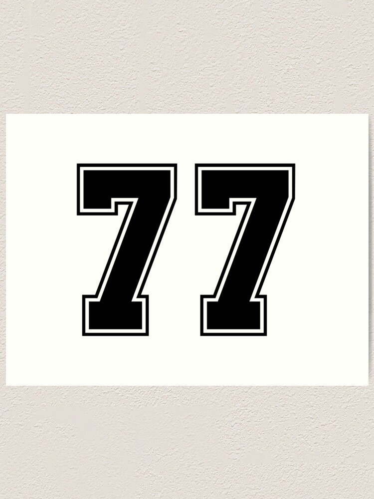 "77 American Football Classic Vintage Sport Jersey Number in black ...