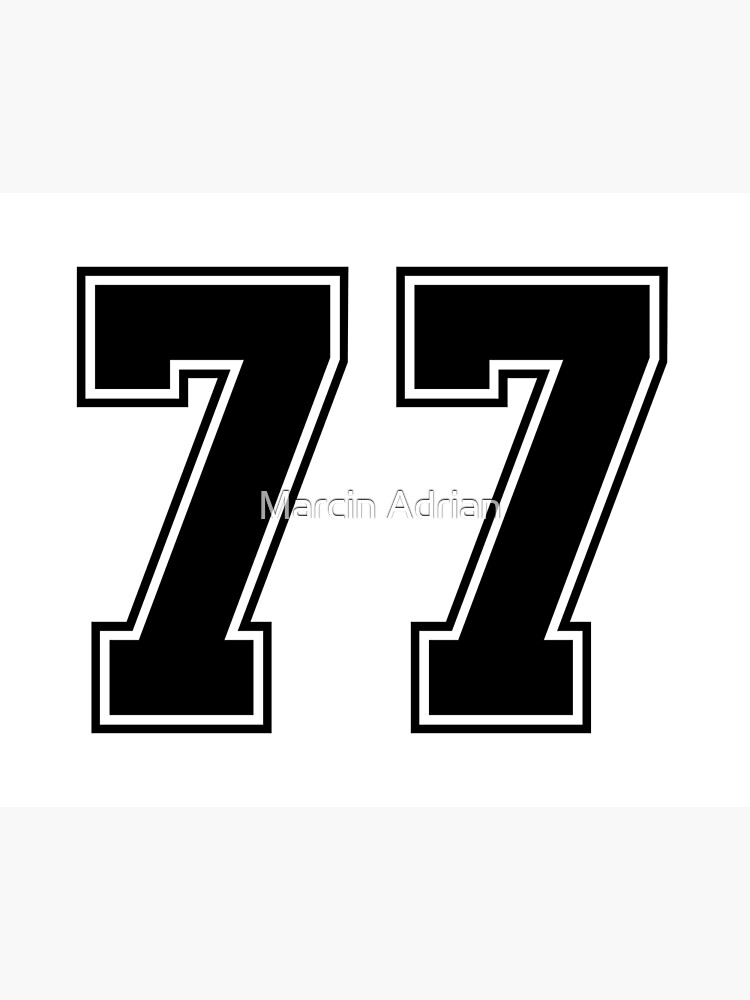 "77 American Football Classic Vintage Sport Jersey Number in black ...