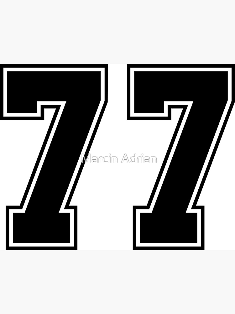 "77 American Football Classic Vintage Sport Jersey Number in black ...