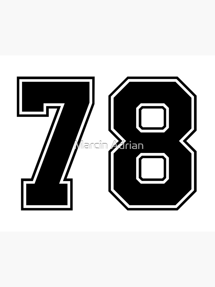 "78 American Football Classic Vintage Sport Jersey Number in black ...