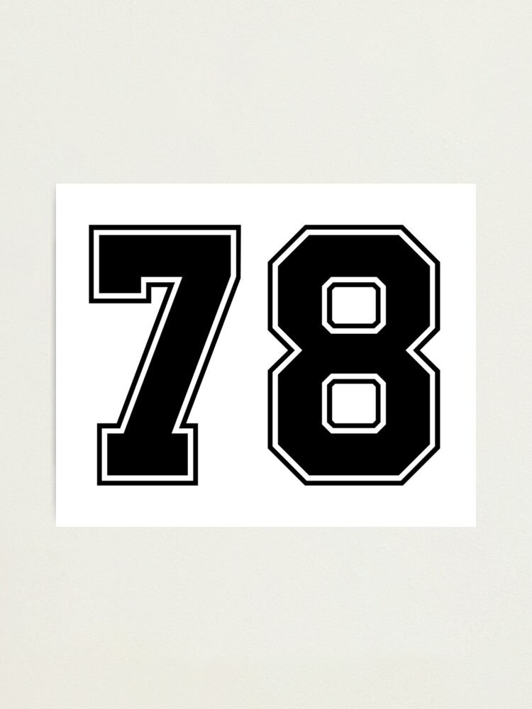 "78 American Football Classic Vintage Sport Jersey Number in black ...