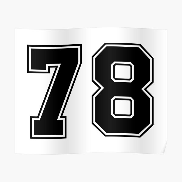 "78 American Football Classic Vintage Sport Jersey Number in black ...