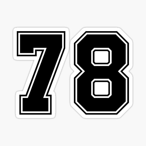 "78 American Football Classic Vintage Sport Jersey Number in black ...