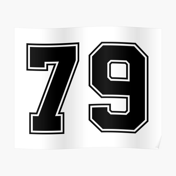 "79 American Football Classic Vintage Sport Jersey Number in black ...