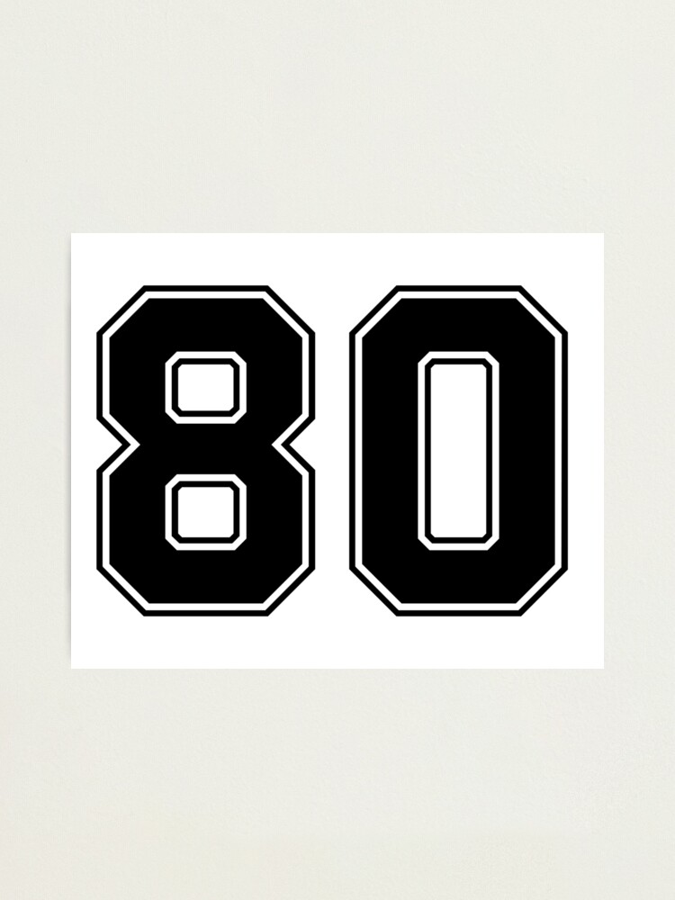 "80 American Football Classic Vintage Sport Jersey Number in black ...