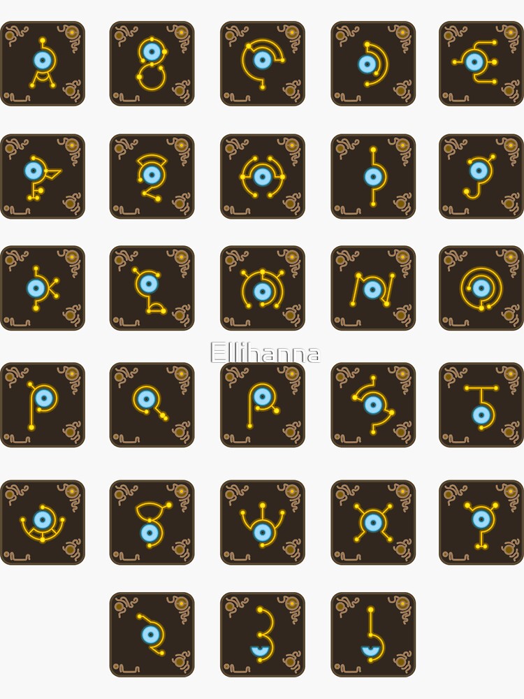 "Unown Sheikah Font – Naboris" Sticker by Ellihanna | Redbubble