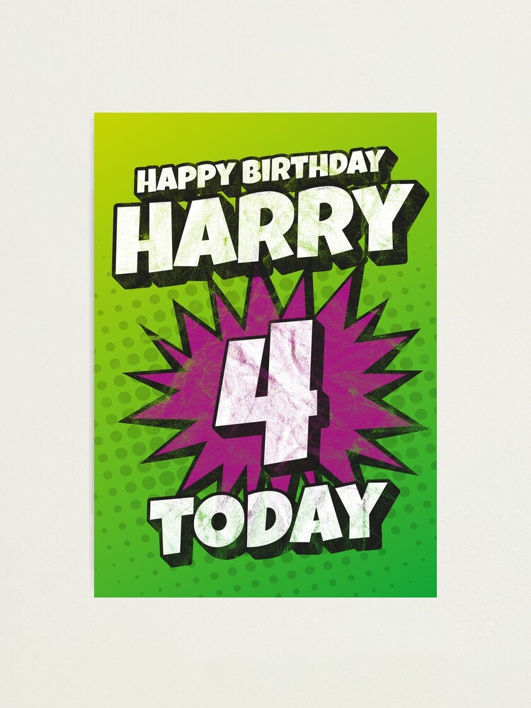 "'Happy Birthday Harry - 4 Today' Kapow Wow Wham Bam Greeting Card ...