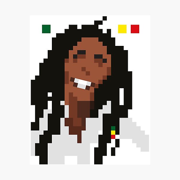 "Smiling rasta man rastafari pixel art" Photographic Print for Sale by ...
