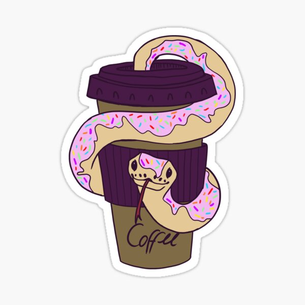 "Donut Snake" Sticker for Sale by FenjaWinterbird | Redbubble