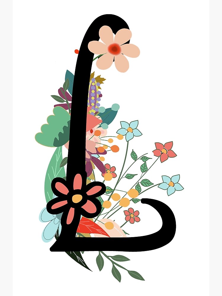 "L Monogram Letter Initial Flowers" Art Print for Sale by Sid3walkArt2 ...