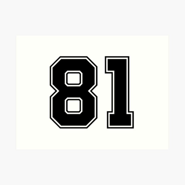 "81 American Football Classic Vintage Sport Jersey Number in black ...
