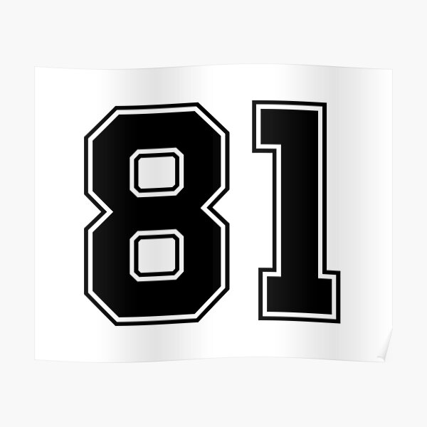 "81 American Football Classic Vintage Sport Jersey Number in black ...