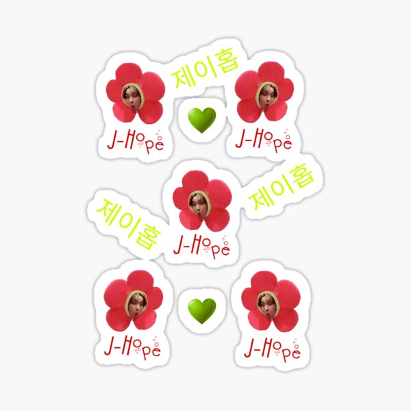 "BTS J-Hope Flower Face" Sticker for Sale by ArabellaMarie | Redbubble