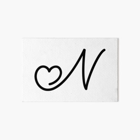 "Love-Heart Letter N" Art Board Print by juxtapositionuk | Redbubble