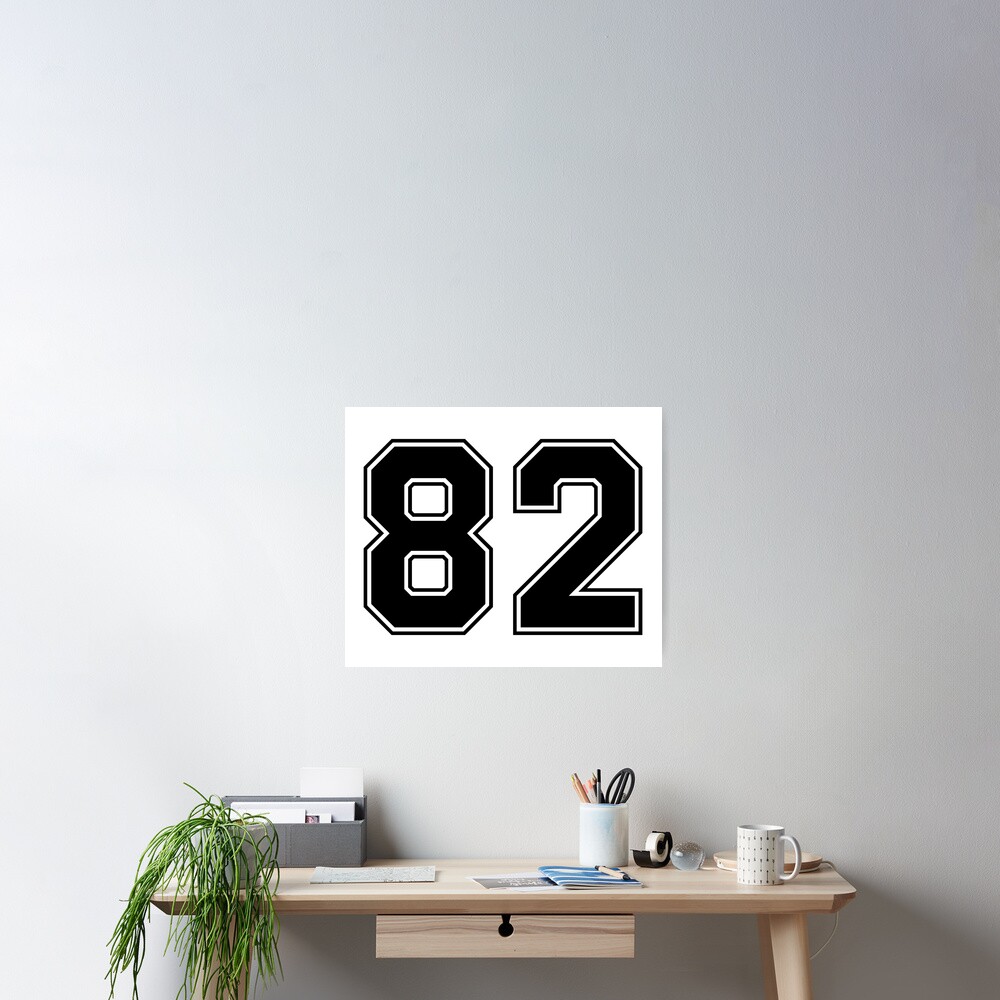 "82 American Football Classic Vintage Sport Jersey Number in black ...