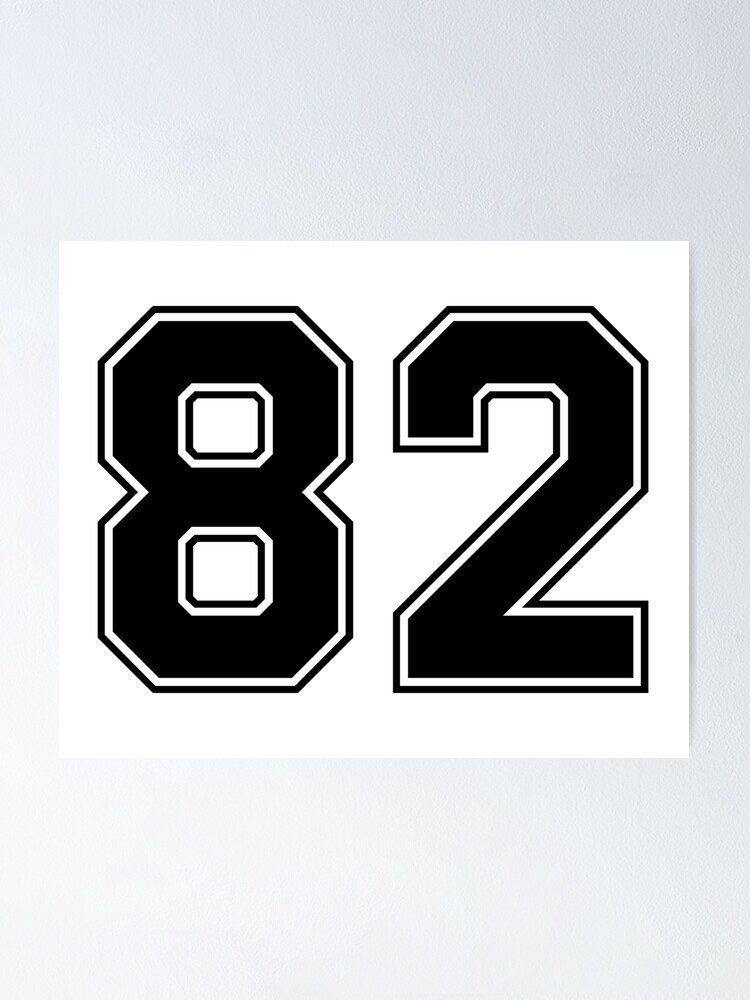 "82 American Football Classic Vintage Sport Jersey Number in black ...