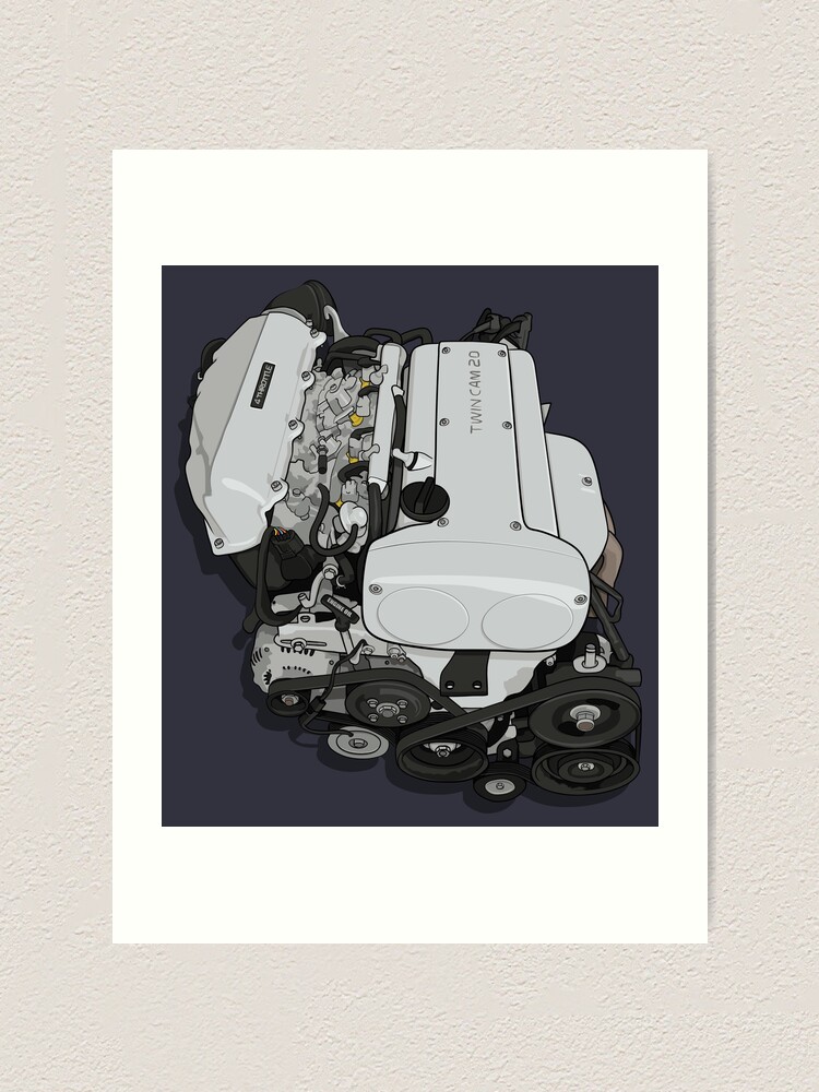 "4AGE silvertop twincam 20v engine sticker(AE86)" Art Print for Sale by ...