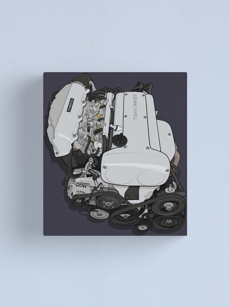 "4AGE silvertop twincam 20v engine sticker(AE86)" Canvas Print for Sale ...
