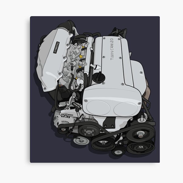"4AGE silvertop twincam 20v engine sticker(AE86)" Canvas Print for Sale ...