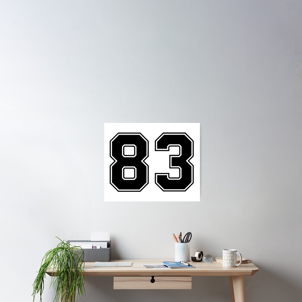 "83 American Football Classic Vintage Sport Jersey Number in black ...
