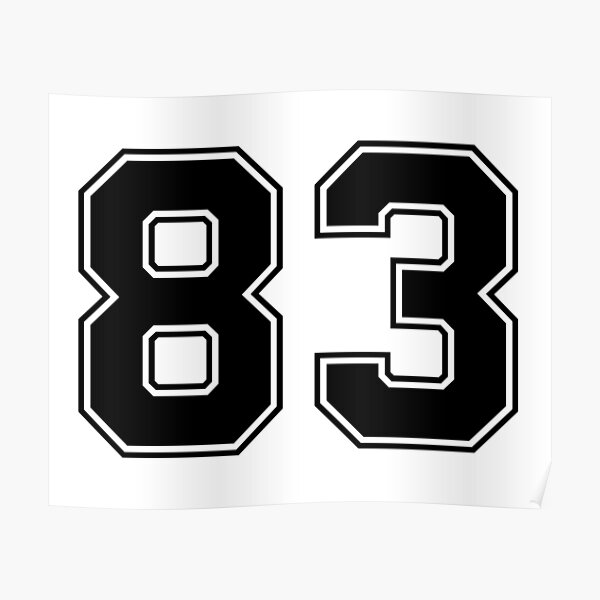 "83 American Football Classic Vintage Sport Jersey Number in black ...