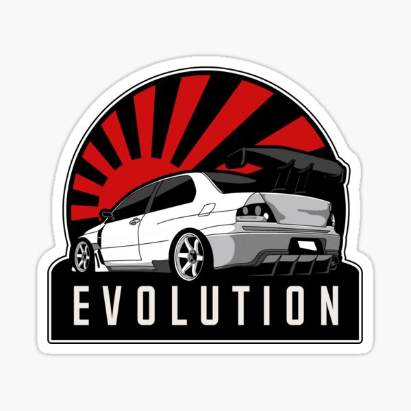 "Evo Evolution JDM" Sticker for Sale by whatlogic | Redbubble