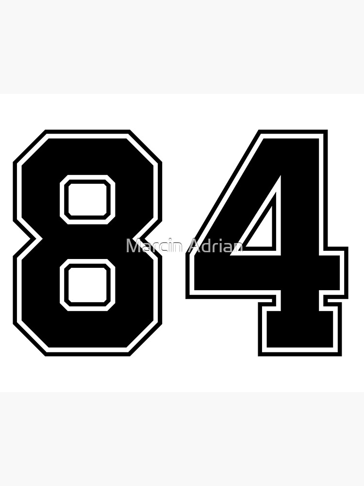 "84 American Football Classic Vintage Sport Jersey Number in black ...