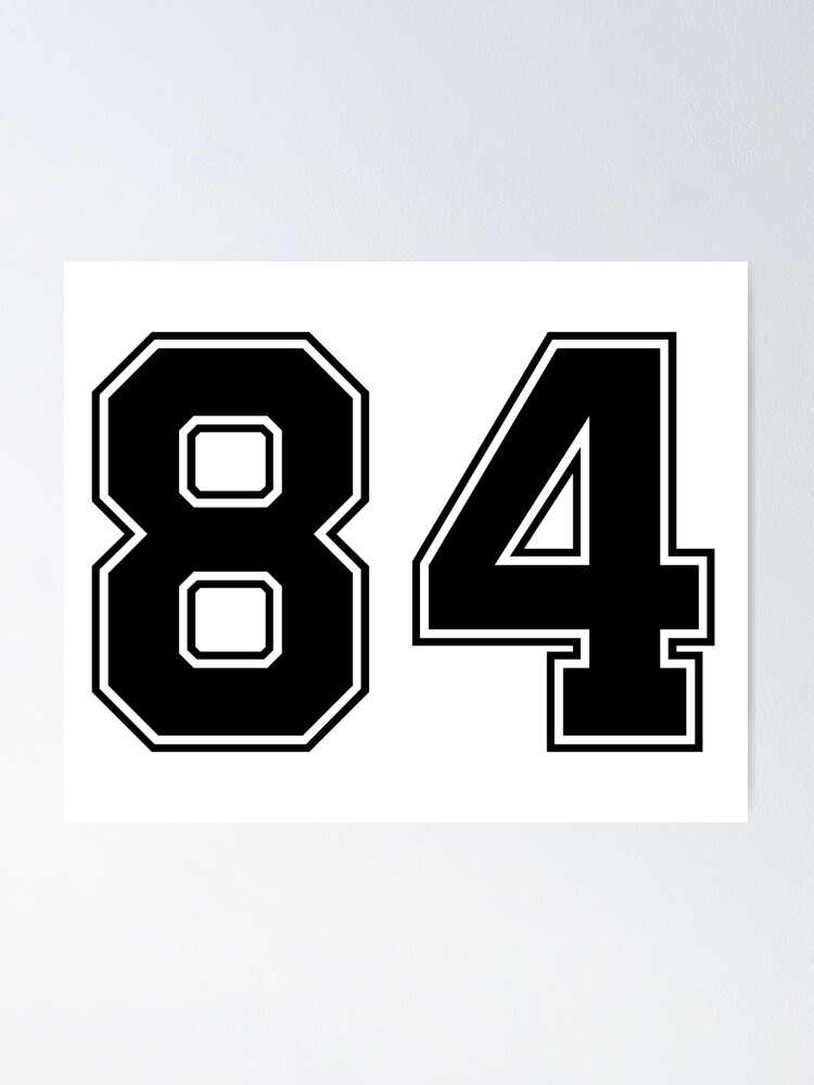 "84 American Football Classic Vintage Sport Jersey Number in black ...
