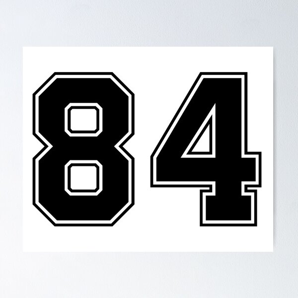 "84 American Football Classic Vintage Sport Jersey Number in black ...