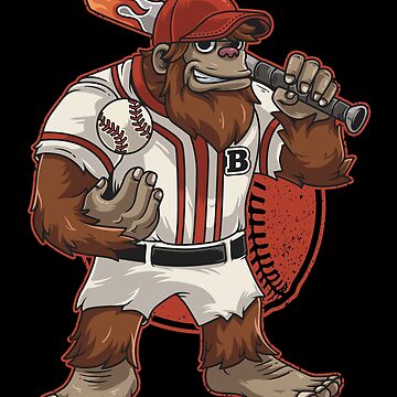 "Bigfoot Sasquatch Baseball Batter" Sticker for Sale by B-Cubed-Shirts ...