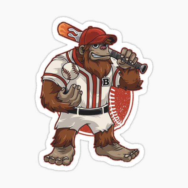 "Bigfoot Sasquatch Baseball Batter" Sticker for Sale by B-Cubed-Shirts ...