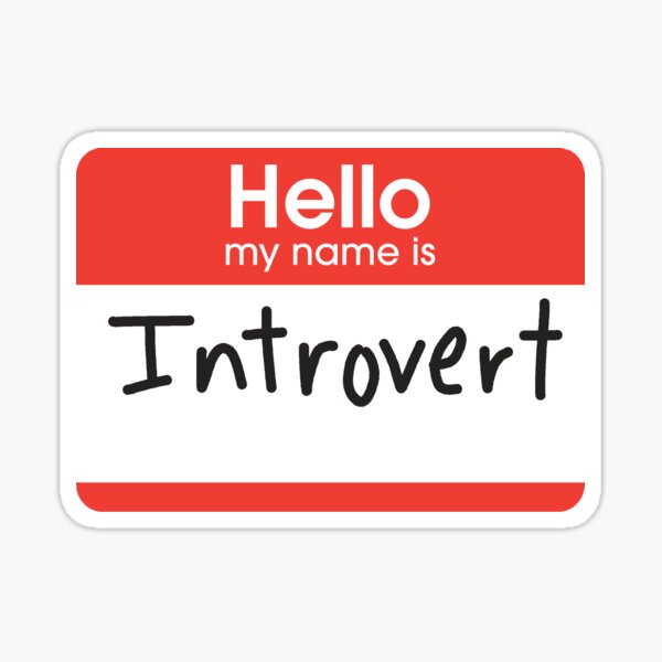 "Hello My name is Introvert Red" Sticker by bethanyphillips | Redbubble
