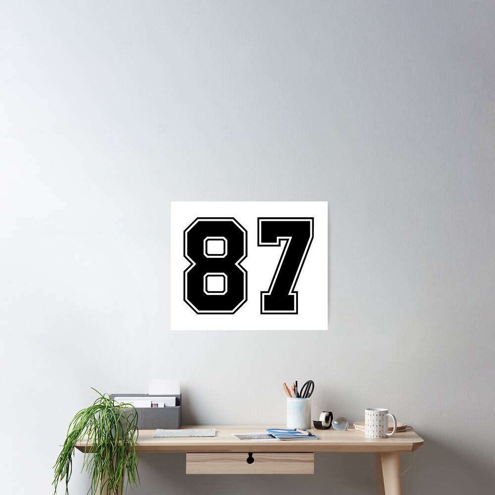 "87 American Football Classic Vintage Sport Jersey Number in black ...