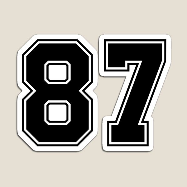 "87 American Football Classic Vintage Sport Jersey Number in black ...