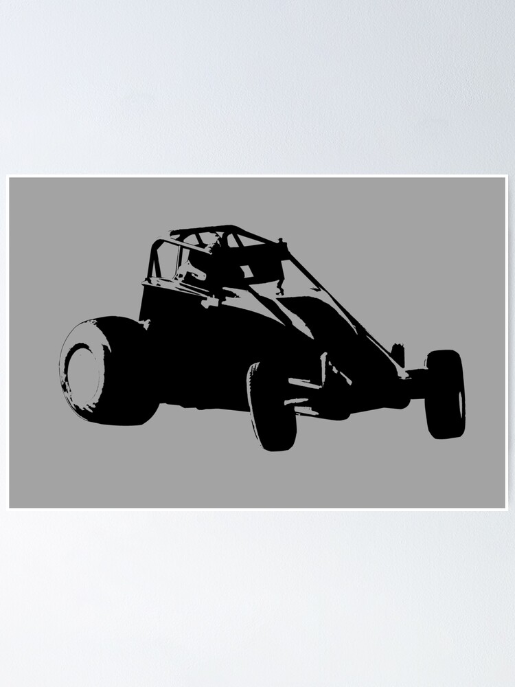 "Non-winged Sprint Car" Poster by r-m-design | Redbubble