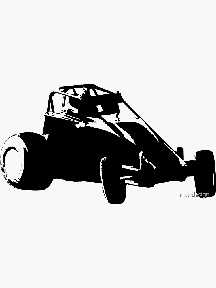 "Non-winged Sprint Car" Sticker for Sale by r-m-design | Redbubble