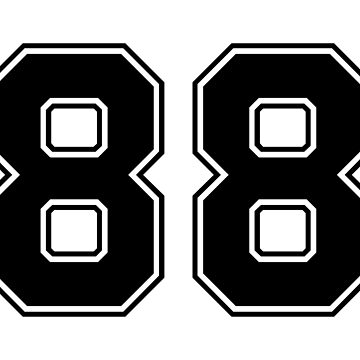 "88 American Football Classic Vintage Sport Jersey Number in black ...