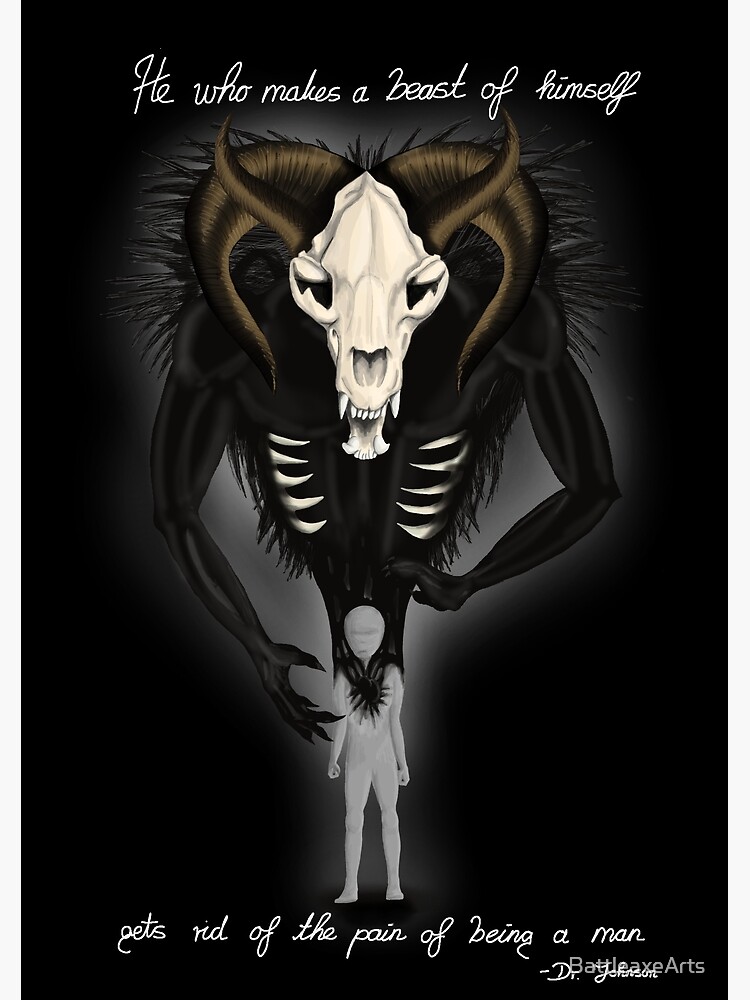 "Beast Demon Black Version" Poster for Sale by BattleaxeArts | Redbubble