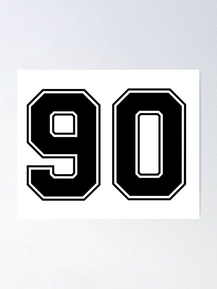 "90 American Football Classic Vintage Sport Jersey Number in black ...
