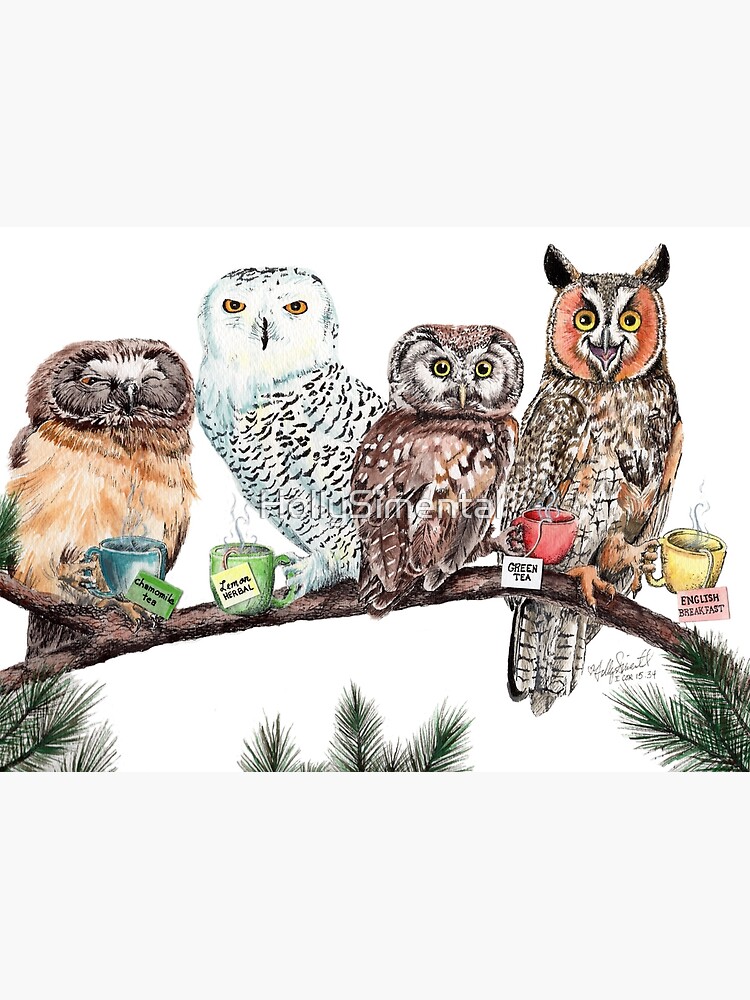 "Tea Owls " Art Print for Sale by HollySimental | Redbubble