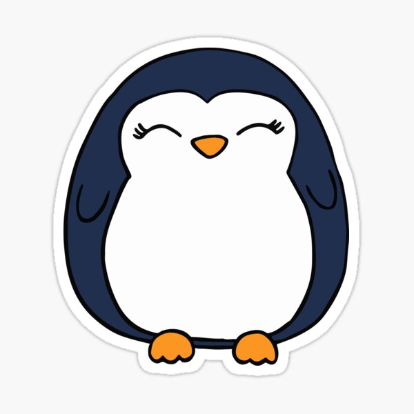 "Cute Happy Baby Penguin Hand drawn Illustration" Sticker for Sale by ...