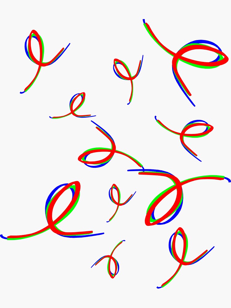 "Squiggle Birds -Red Green and Blue" Sticker for Sale by Jasper333 ...